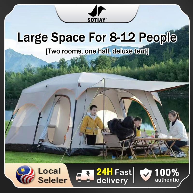 SOTIAY Khemah Besar 8-12 Persons Camping Tent Waterproof Kemah - TikTok ...