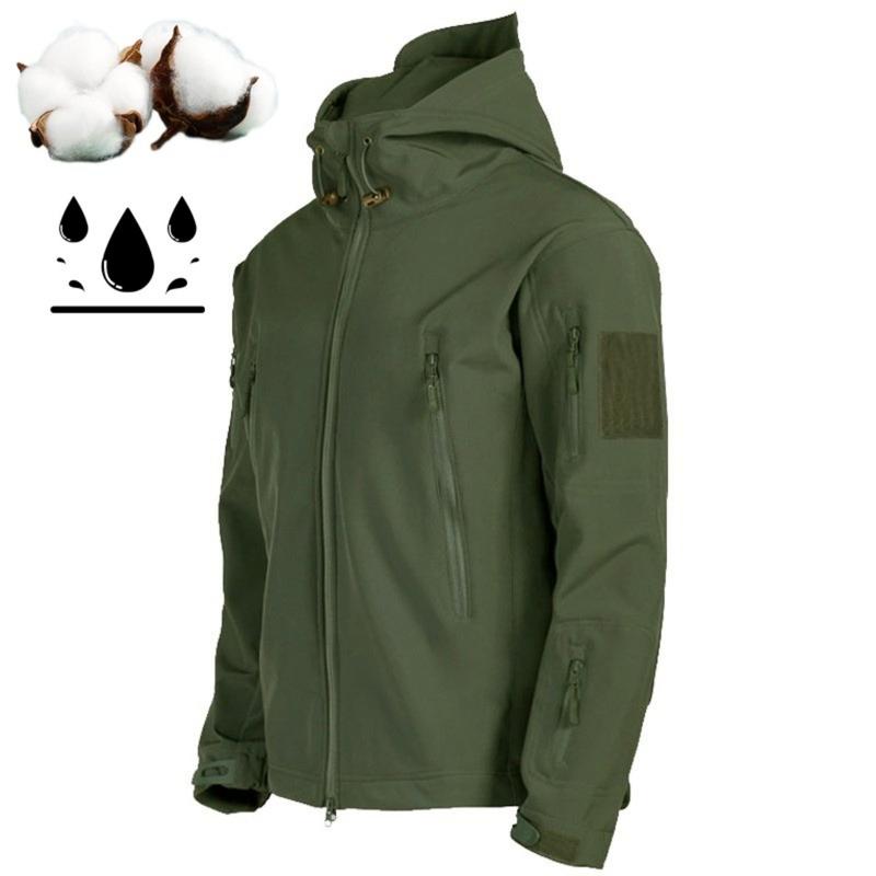 Men's Sharkskin Windproof Hooded Assault Jacket Waterproof Tactical ...