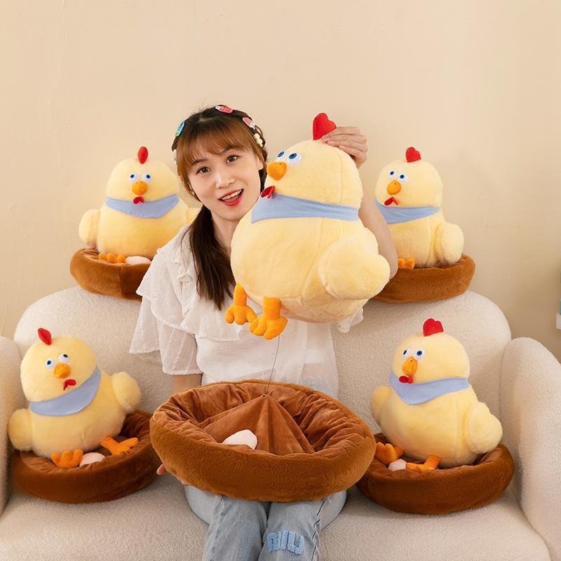 Cute Egg Laying Chicken Doll Plush Toy Cartoon Chicken Coop to - TikTok ...