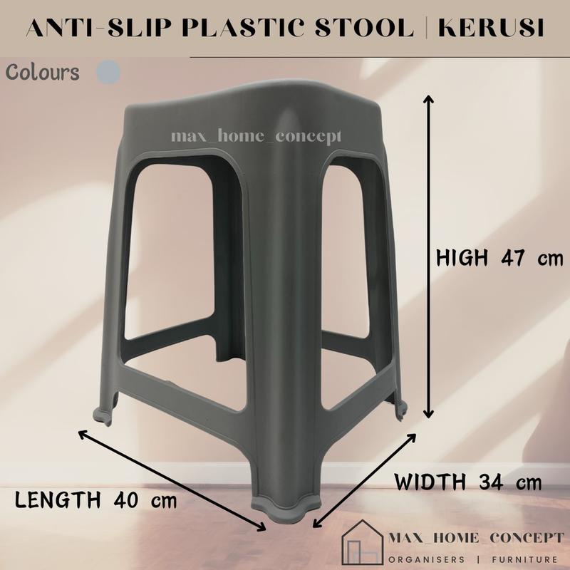 3PCS/ 6PCS ANTI-SLIP PLASTIC STOOL/ CHAIR | BANGKU/ KERUSI PLASTIK ...