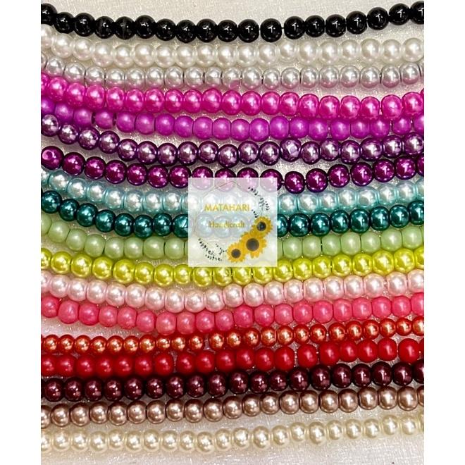READY STOCK Glass Pearl(4MM), Manik Mutiara Bulat, Manik Pearl - TikTok ...