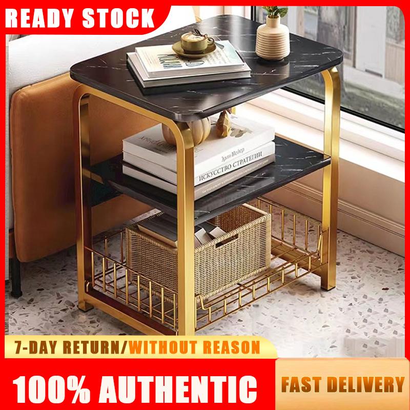 Knaya 3-Tier Modern Wooden Veneer Table Coffee Table Nightstand ...