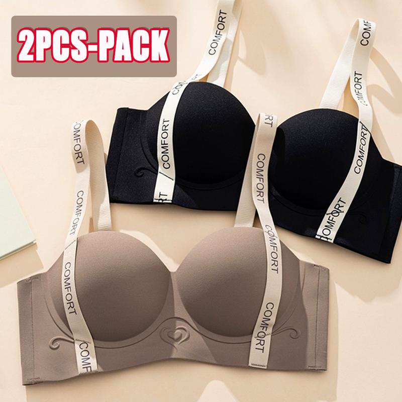 2PCS Seamless New Style Letter Bra Shoulder Strap Women Breathable ...
