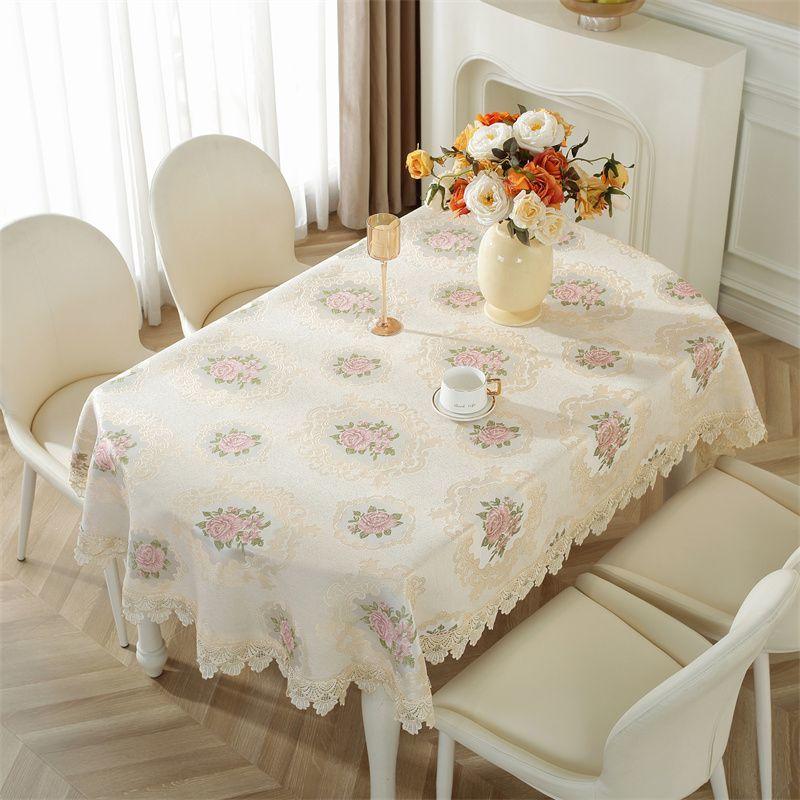 2025 American Style Simple High-end Fabric Tablecloth Home Stretch Oval ...