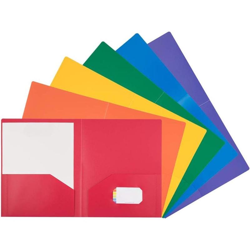 PAPER Heavy Duty Plastic 2 Pocket Extra Tough School Folders - Assorted ...