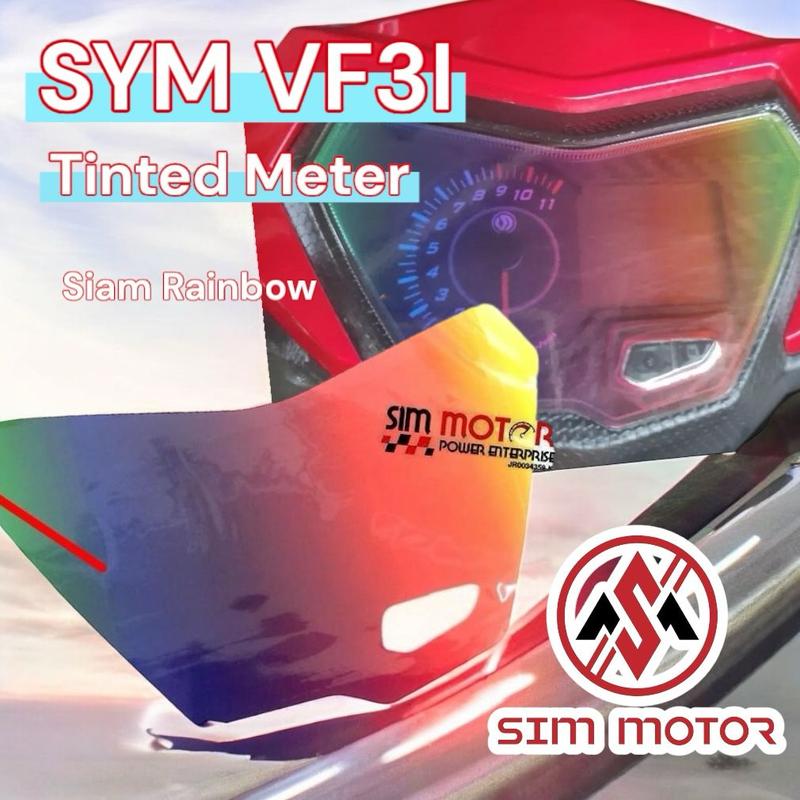 SYM VF3I 185 TINTED METER RAINBOW BLUE SIAM BLACK STICKER - TikTok Shop ...