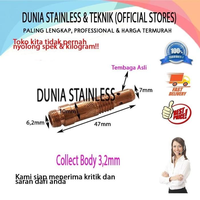 Jual Collect Body 3,2mm stang argon bengkel besi travo las alat alat ...