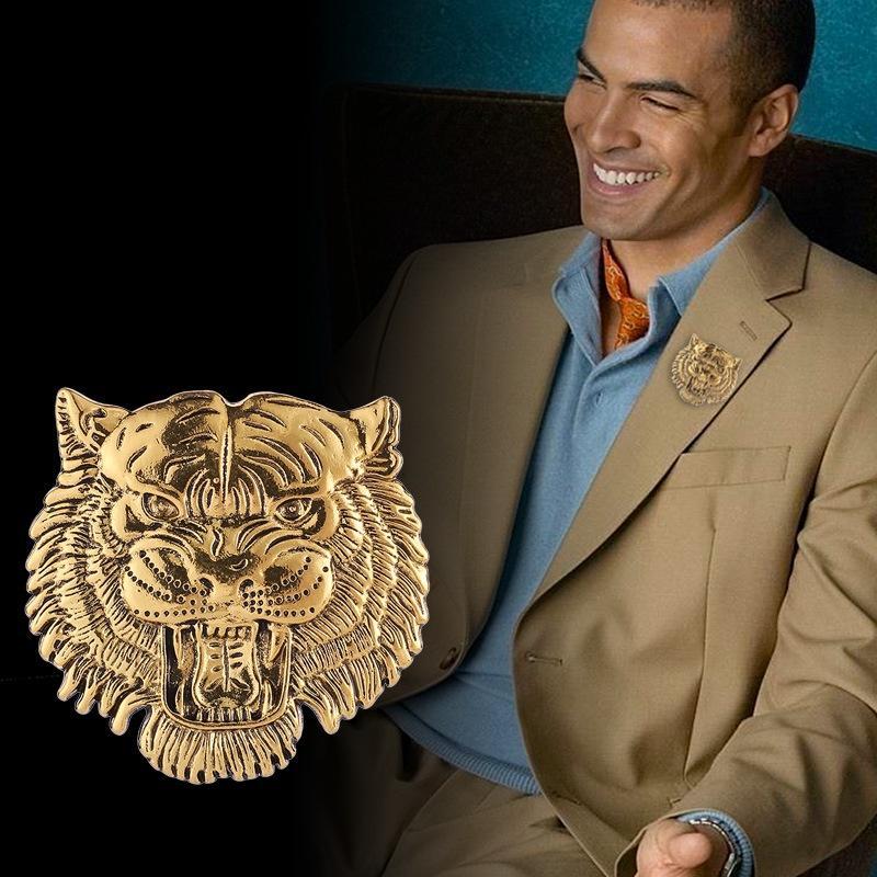 Kerongsang harimau lelaki, sut kot, pin haiwan logam, Barang - TikTok ...