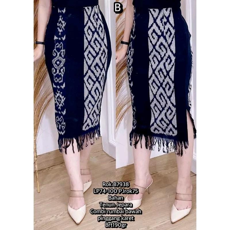 TERBARU, ROK TENUN 7/8 MOTIF KEKINIAN, RUMBAI SAMPING - Shop | Tokopedia