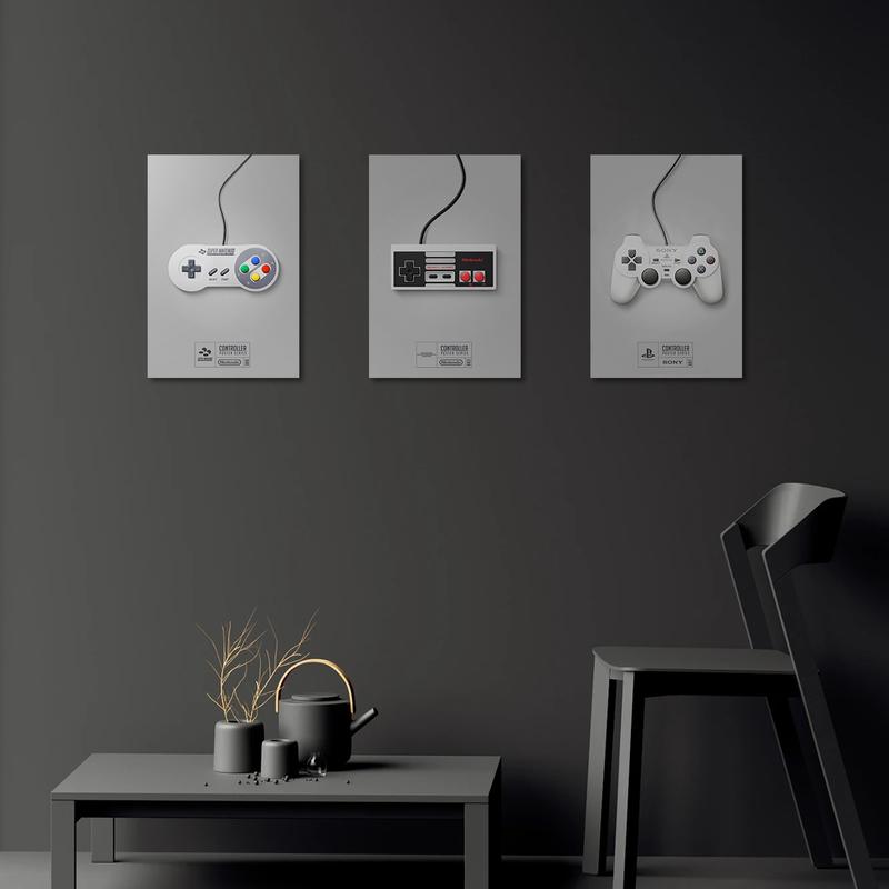 Hiasan Dinding Gaming Poster Kayu Desain 8bit Game Joystick Retro Wall ...