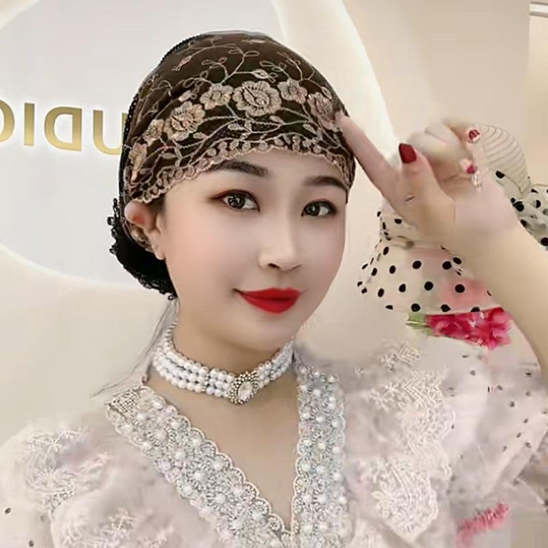 Topi Rambut Bersulam, Gaya Barat, Fesyen Musim Panas, Renda Berongga ...