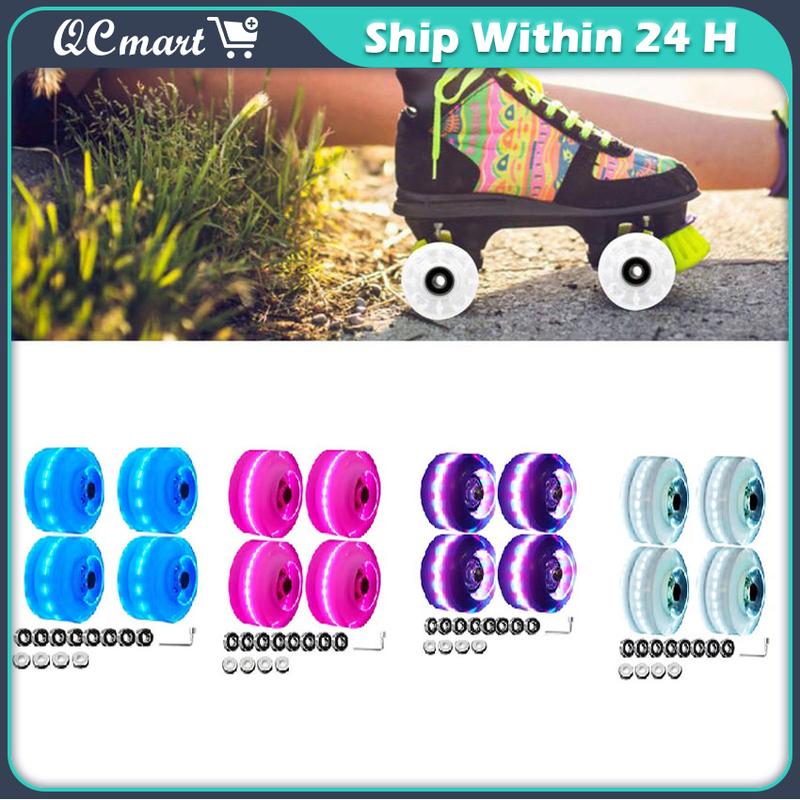 4Pcs/set Luminous Light Up Roller Skate Wheels with Bearings - TikTok ...