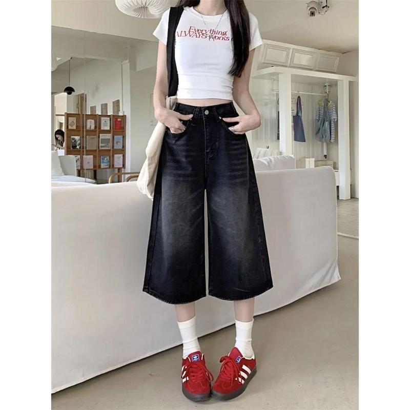 Seluar Potongan, Hitam, Seluar Pendek Denim Amerika, Ketibaa - TikTok ...