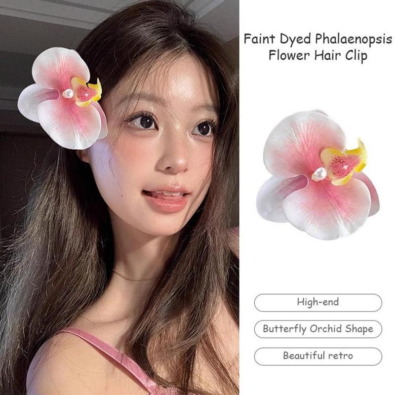 Jepit Rambut Orkid Phalaenopsis, Klip Rambut Bunga Elegan, Buatan ...