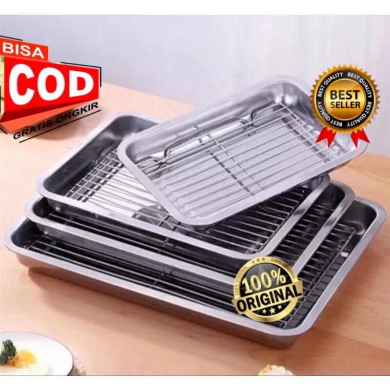 1 SET COOLING RAK PENIRIS MINYAK STAINLESS MAKANAN RACK PENDINGIN KUE ...