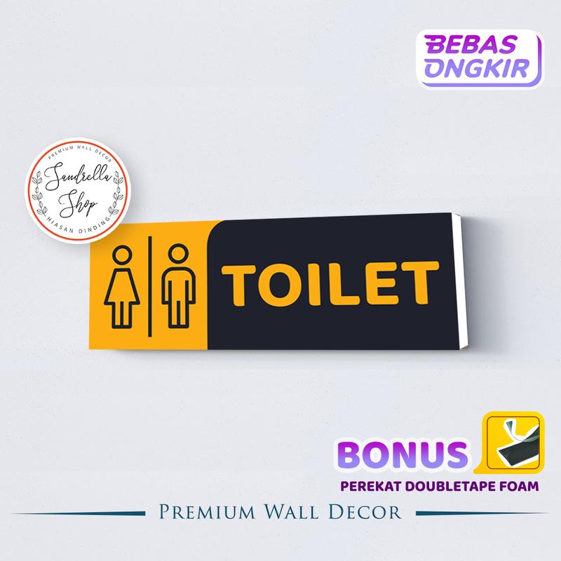 Sign Board Acrylic Label Toilet WC Restroom Modern Minimalis - Shop ...