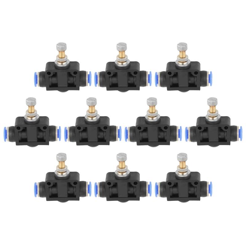 10 pcs/set Push In Speed Controller 6mm Pneumatic Air Flow Control ...