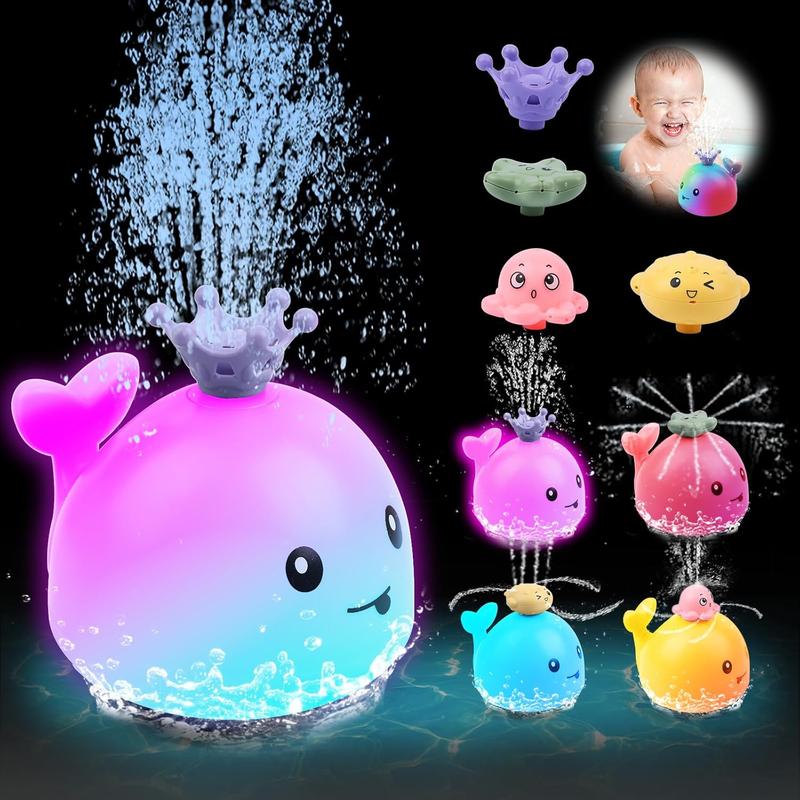 Baby Whale Bath Toys,Whale Bath Toy Sprinkler, Light Up Bath Toys for ...