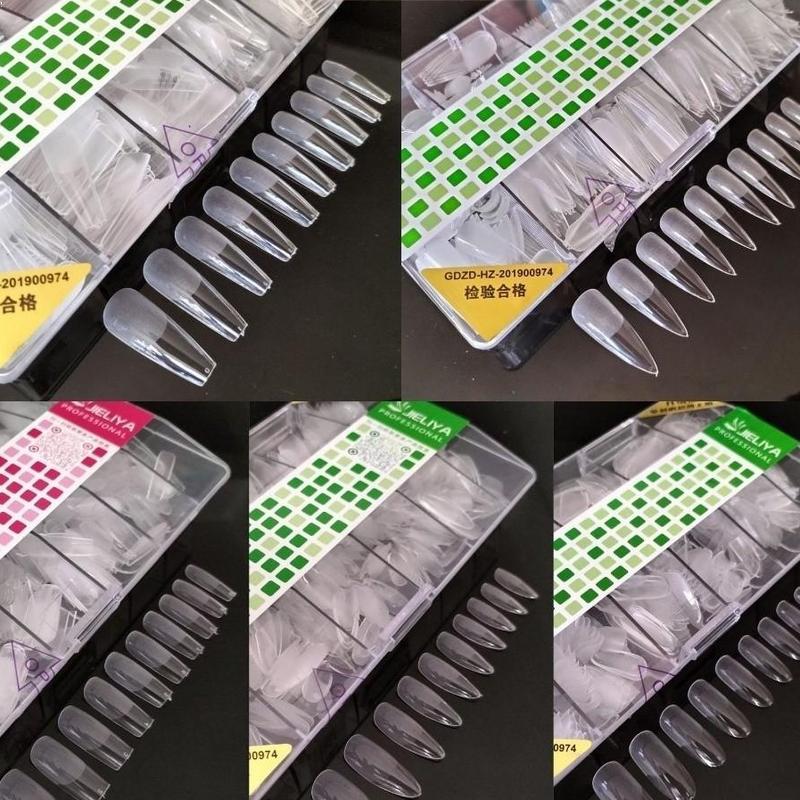 500Pcs Full-buffed / Pre-Buffed Clear Nail Art Softgel Nail Tips ...