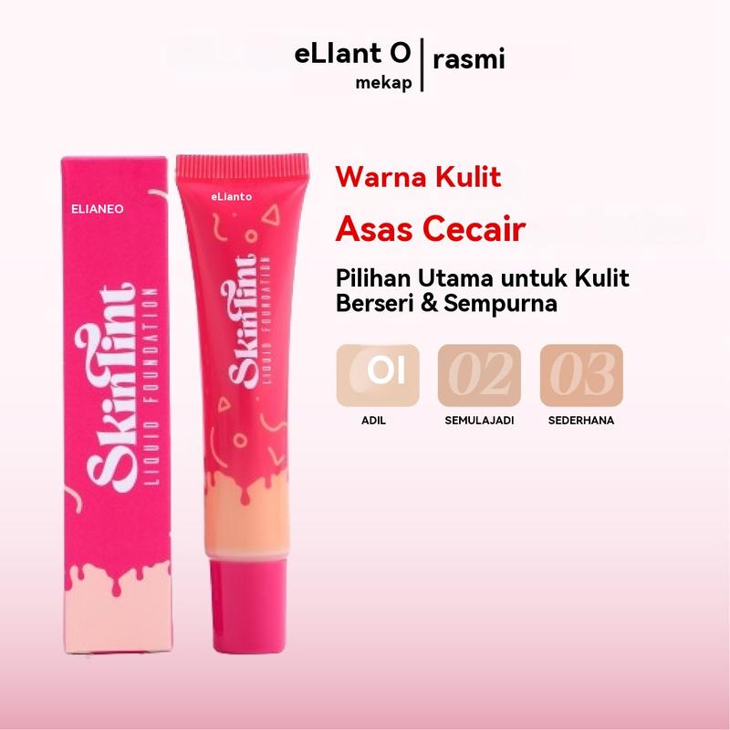 Elianto Skin Tint Asas cecair, concealer, ringan, melembapkan semula ...