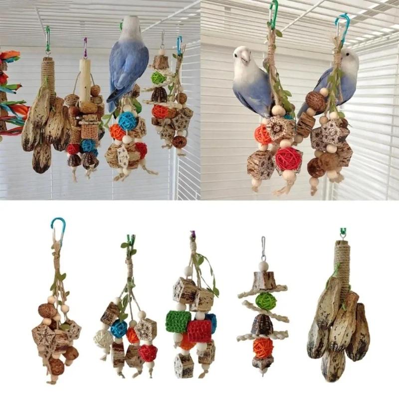 Colorful Bird Hanging Molar Toy Natural Wooden Blocks Parrot - TikTok ...
