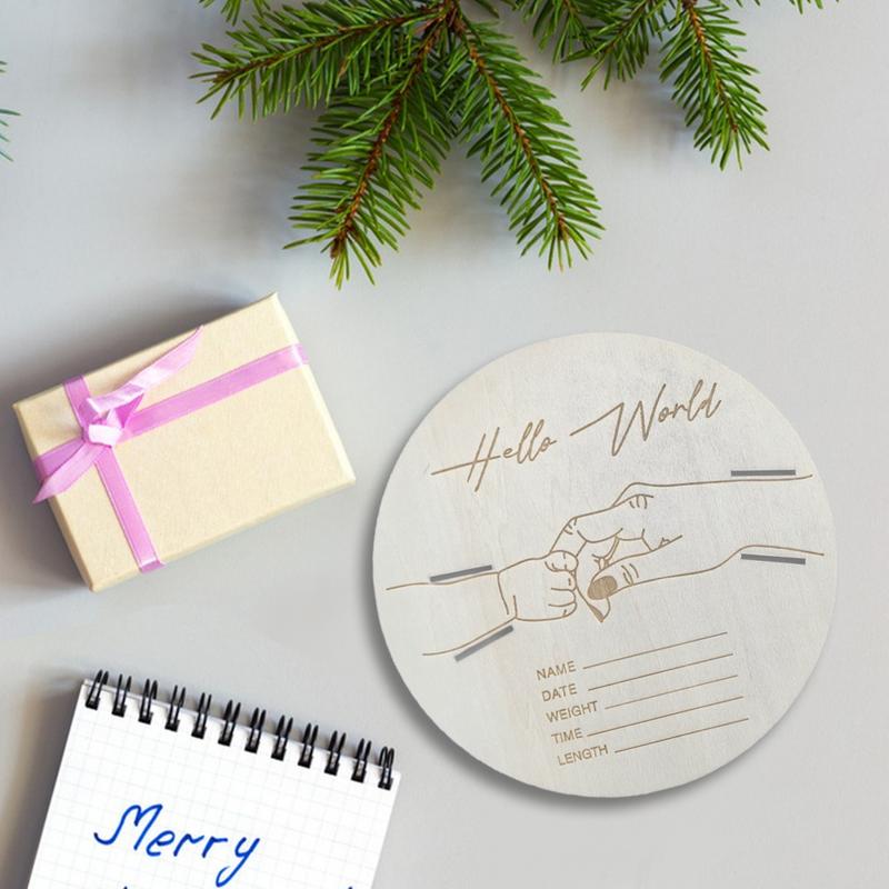OVE_ Hand-carved Wooden Disc Baby Birth Celebration Ornament - TikTok ...