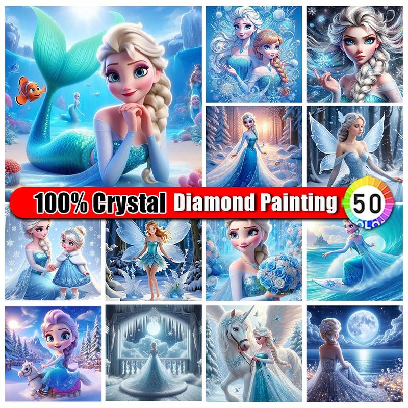 Lukisan Berlian Kristal, Saiz Gambar 100%, Tema Puteri Beku Anna ...