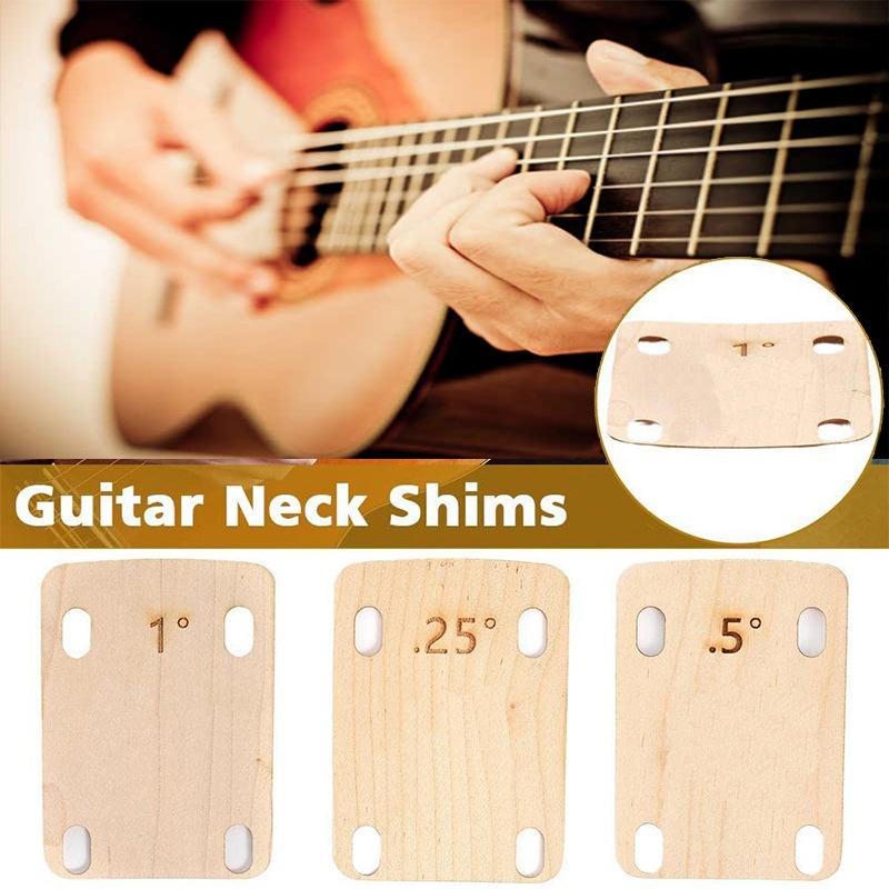 3 Pcs Electric Guitar Neck Shims Maple Plate 0.25 0.5 1 Degree - TikTok ...