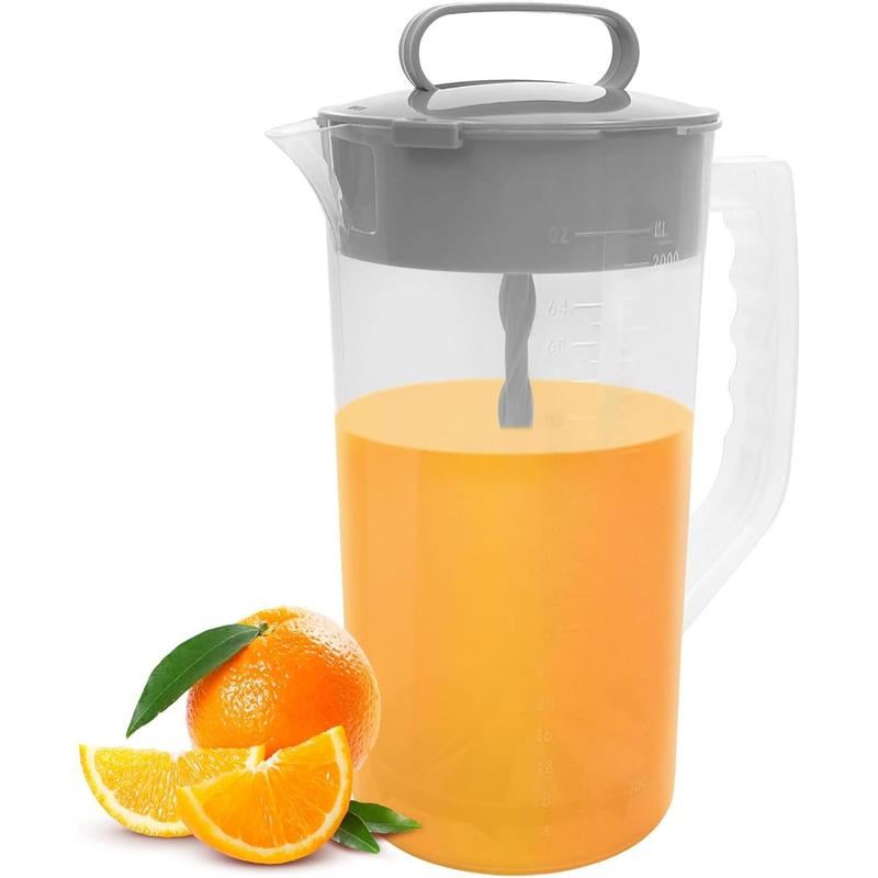 1 Pack Mixing Pitcher for Drinks, 2 Quart/ 64oz Plastic Water Pitcher ...