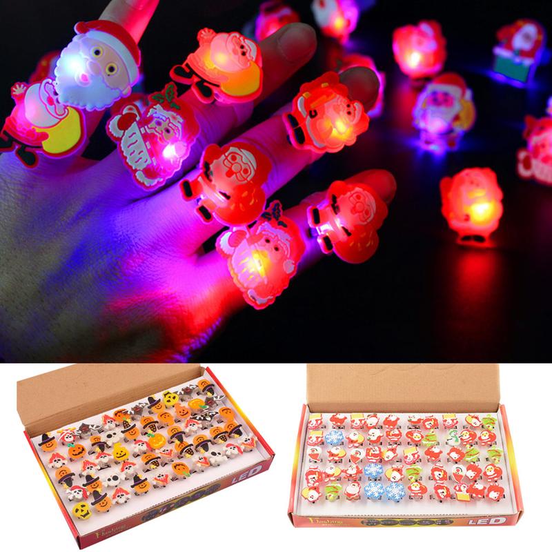 Zhen 50 Pcs/Set Halloween Luminous Ring LED Flash Finger Ring - TikTok ...