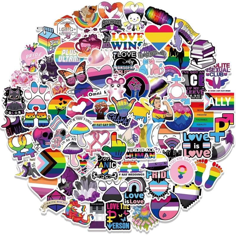 LGBTQ Sticker Set 120 count LGBTQ+ Stickers Graffiti Vinyl for Water ...