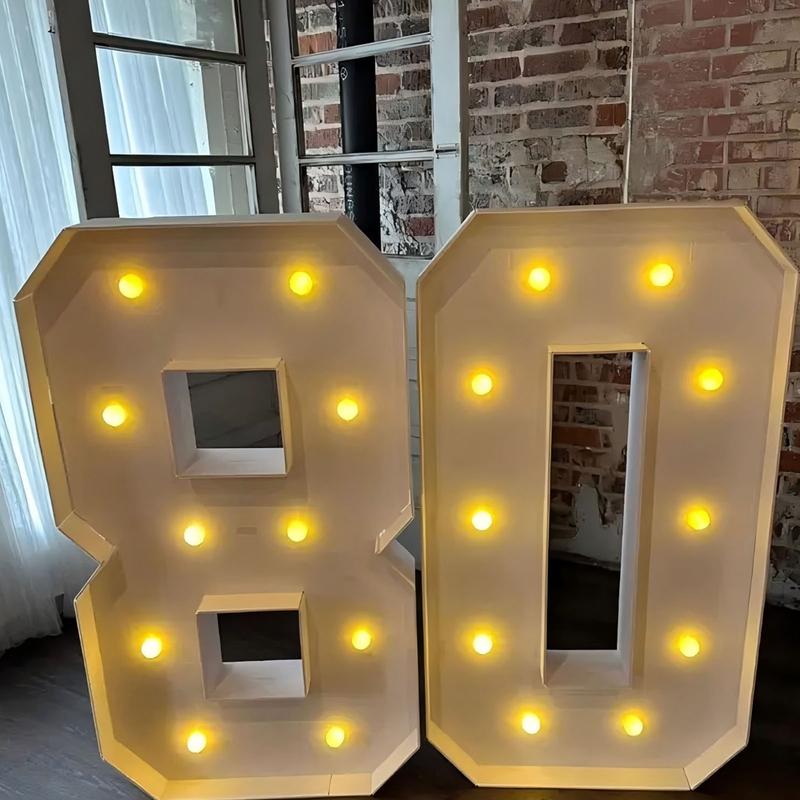 Marquee Numbers 4 Feet Tall Large Birthday Decorations 4FT Light Up ...