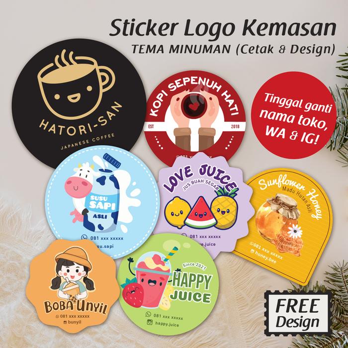 Jual Sticker Logo Minuman/ Sticker Label Minuman/ Cetak Sticker Cutting ...