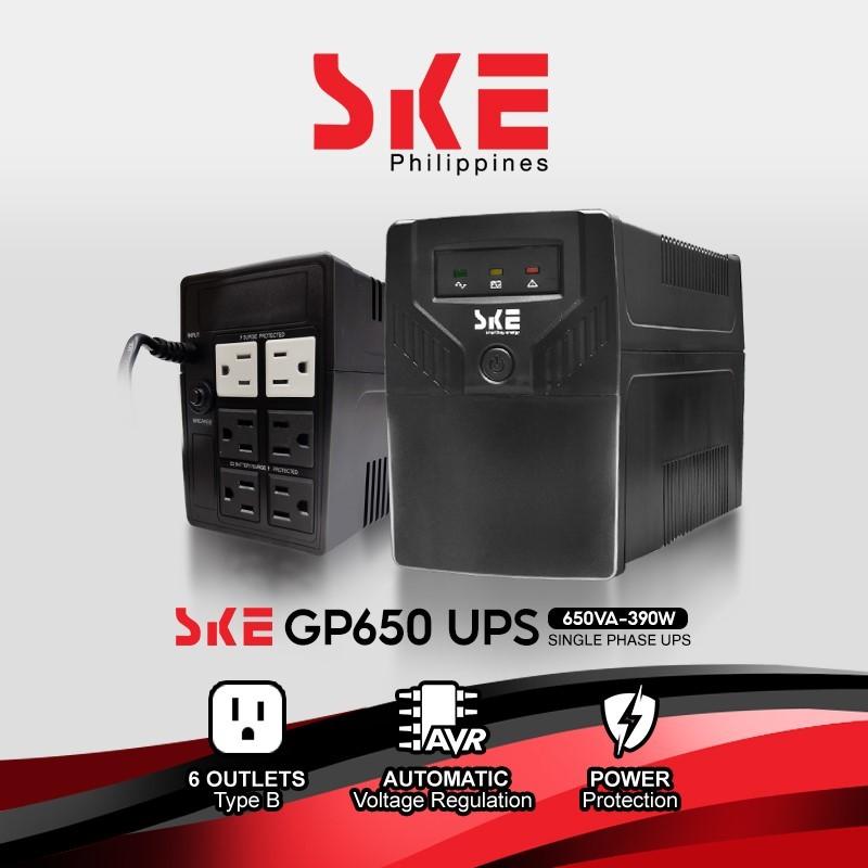 SKE UPS 650VA-390W Uninterruptible Power Supply, Surge/AVR, 2+4 ...