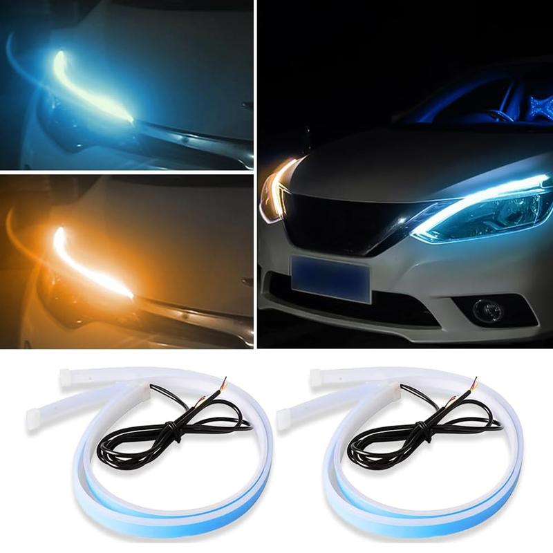 2Pcs Car LED Headlight Strips Super Bright Flexible Waterproof - TikTok ...