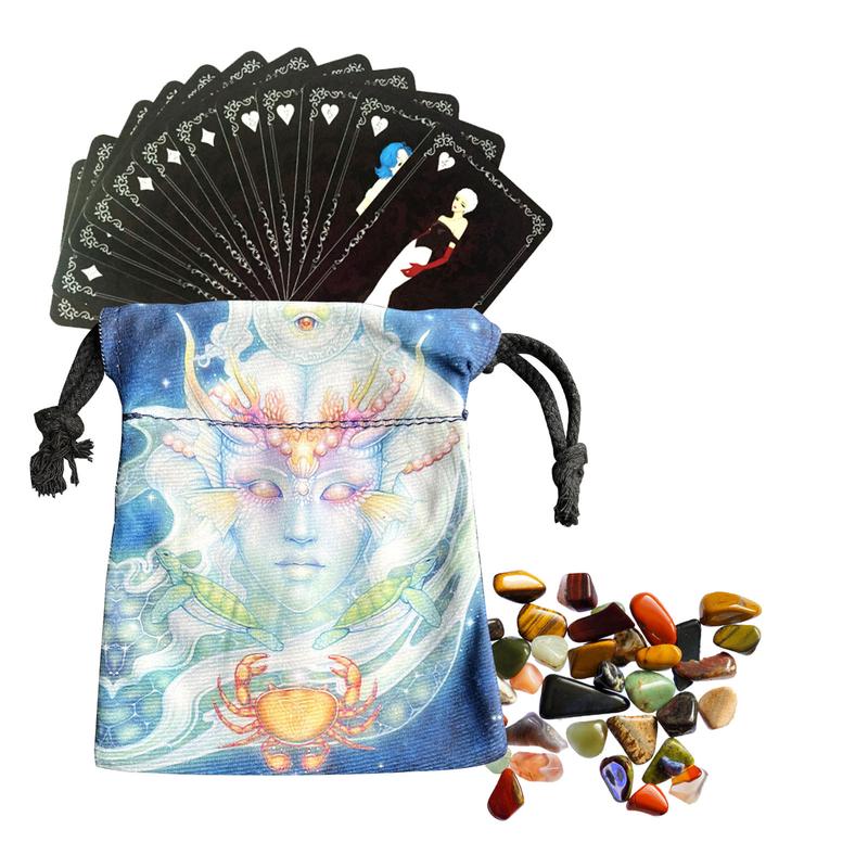 Tarot Card Bag | Queen Pattern Tarot Cards Storage Pouch Jewelry ...