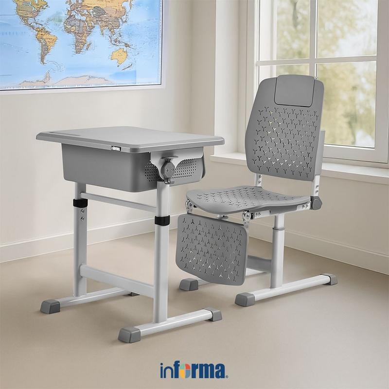 Informa Bella Set Meja & Kursi Sekolah Reclined - Abu-Abu - Shop ...