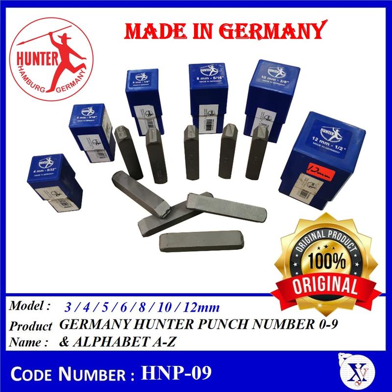 HNP-09 3MM - 12MM 0-9 [100% ORIGINAL] GERMANY HUNTER NUMBER PUNCH ...