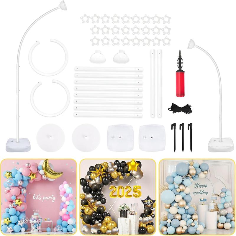 8.2FT & 6FT Balloon Arch Stand, Free Bending Top Balloon Arch Kit, Half ...