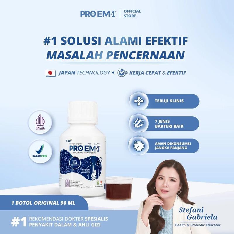 PRO EM1 Rasa Original 90ml Suplemen Probiotik Anak Dewasa Lansia Bebas ...