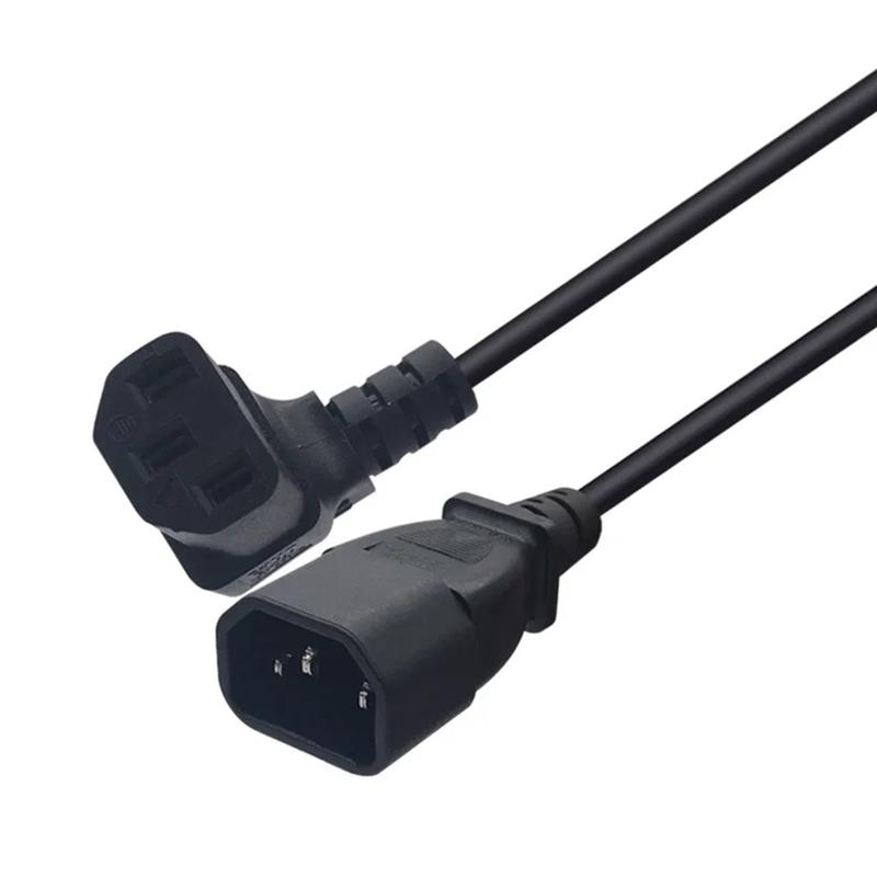 C14 Male Input C13 Female Output Power Cord Down Angle Extension ...