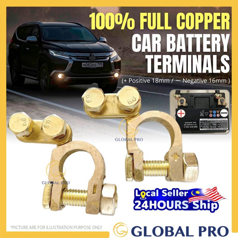 2PCs Full Copper Car Battery Terminals Car Battery Clip Cabl - TikTok ...