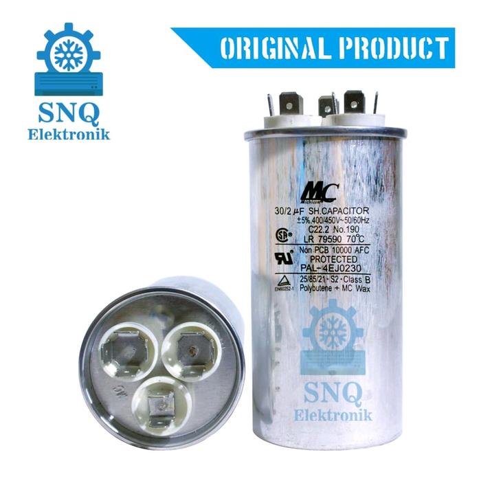 Jual Capasitor AC 30+2 uf MC untuk AC 1PK - Kapasitor AC 30/2uf MC ...