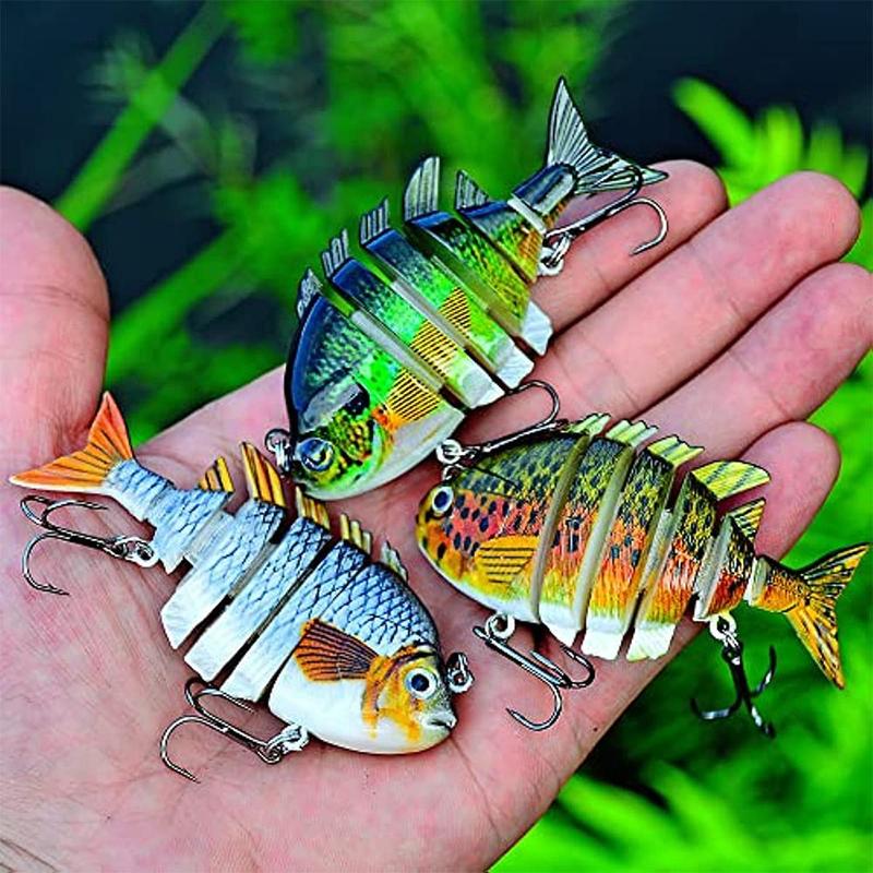 Artificial Fishing Lure, 3 Counts 6-section Multi Jointed Fishing Lure ...