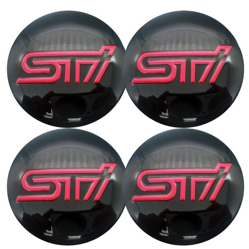 4pcs 56mm STI logo Stickers Auto Car Wheel Center Hub Caps sticker ...