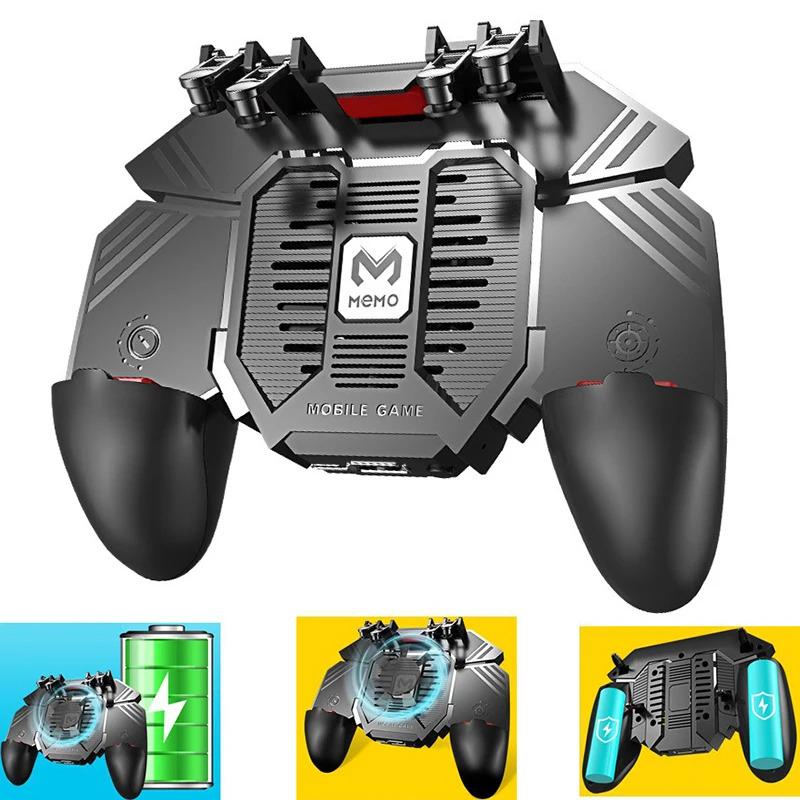 AK77 Pubg Mobile Game Controller 6 Fingers with Fan Pubg Trigger ...