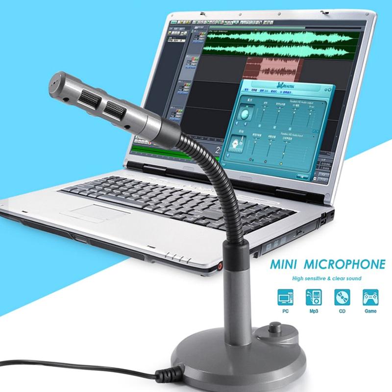 Mikrofon pemeluwap mini untuk komputer, mikrofon USB profesional, DSLR ...