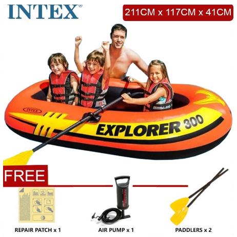 INTEX 2.11M Orange Boat Big Explorer Inflatable Double Kayak - TikTok ...