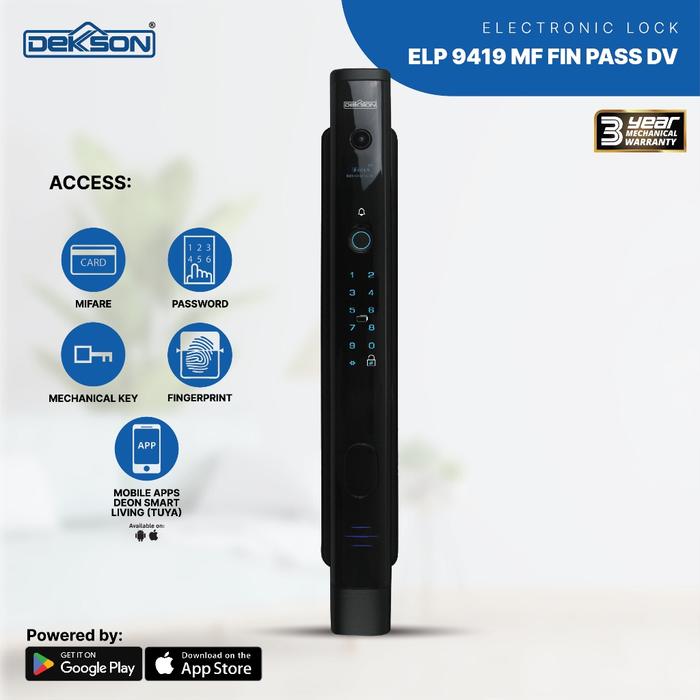 Promo DEKKSON Electronic Lock ELP 9419 MF FIN PASS DV Fingerprint Door ...