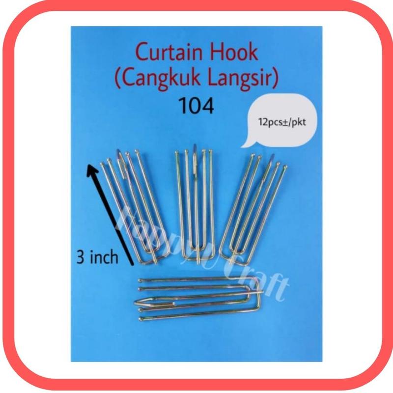 (12pcs±/pkt) Curtain Hook Model 104 Upper Hook / Cangkuk Langsir ...